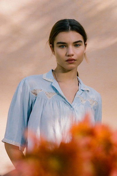 UO Nancy Lace Button-Down Shirt | Urban Outfitters