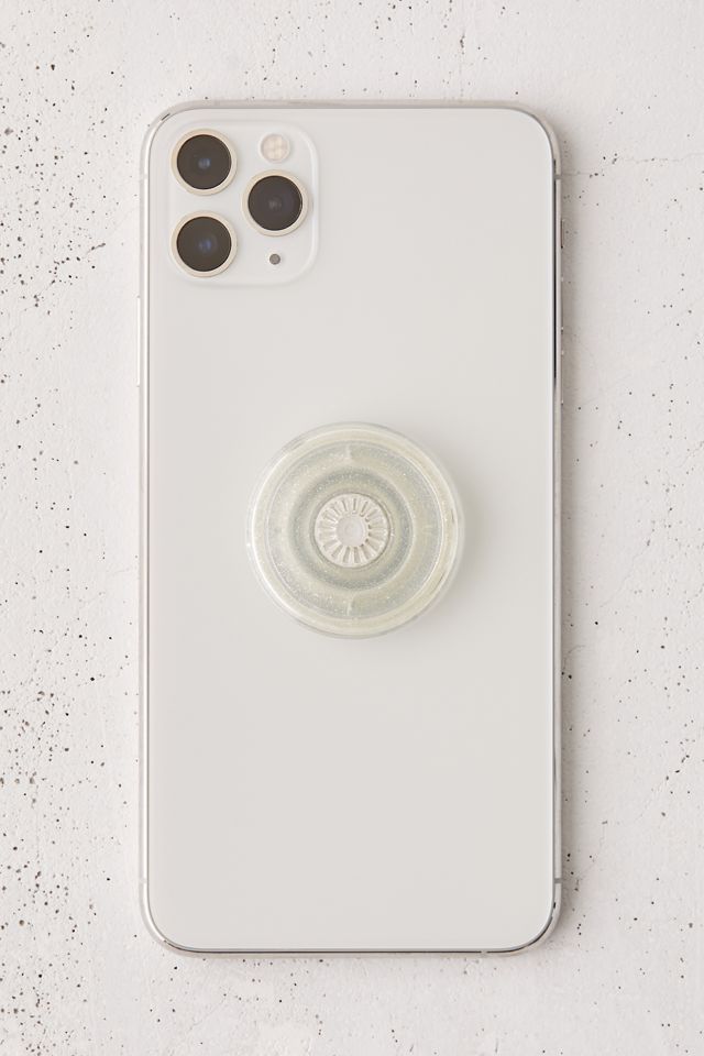 PopSockets Clear Silver Glitter Swappable Phone Stand | Urban Outfitters