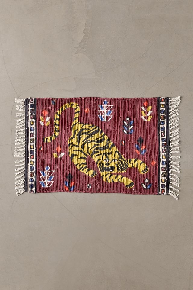 Tiger Printed Rag Rug | Urban Outfitters