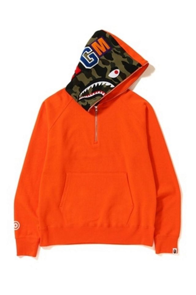 BAPE Shark Wide Half Zip Pullover Hoodie | Urban Outfitters