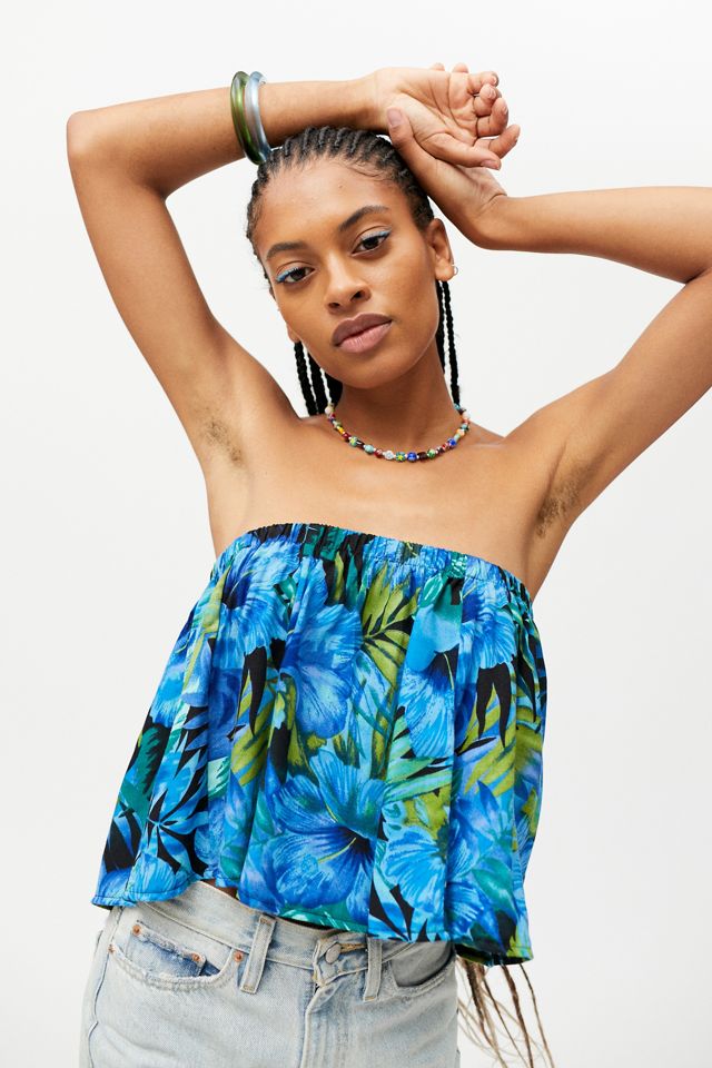 Urban Renewal Recycled Tropical Print Flowy Tube Top | Urban Outfitters