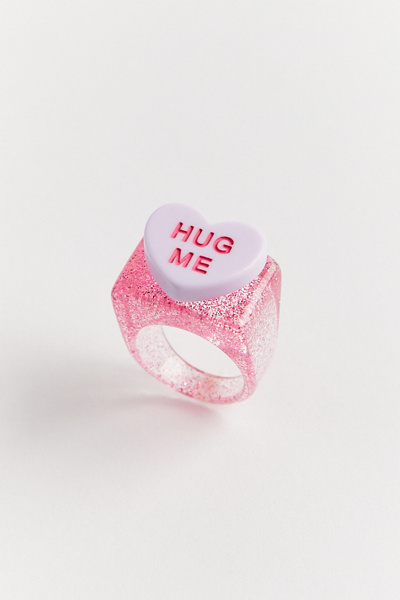 Blackcurrant Pop LOVE HEART Resin Ring | Urban Outfitters