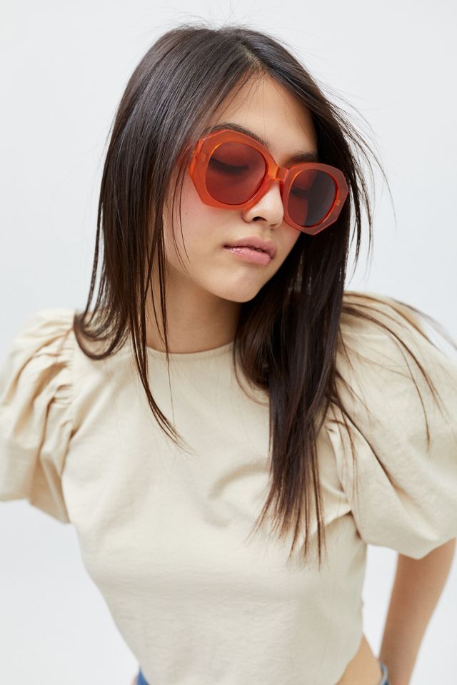Olive Oversized Round Sunglasses | Urban Outfitters