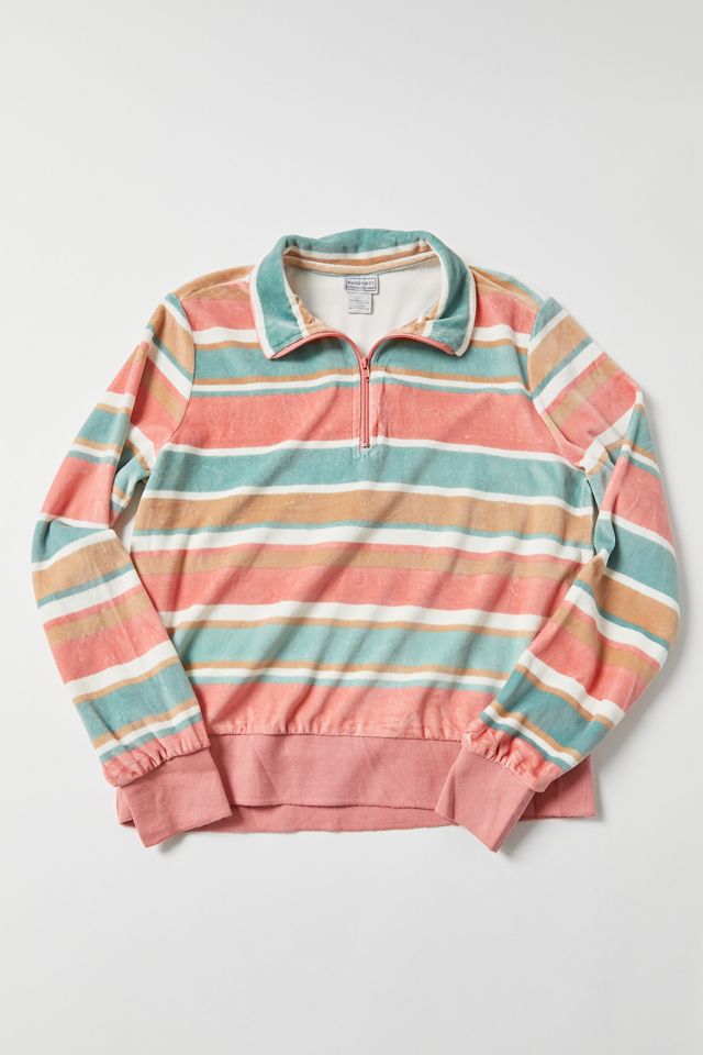 Vintage Velour Zip Front Top | Urban Outfitters