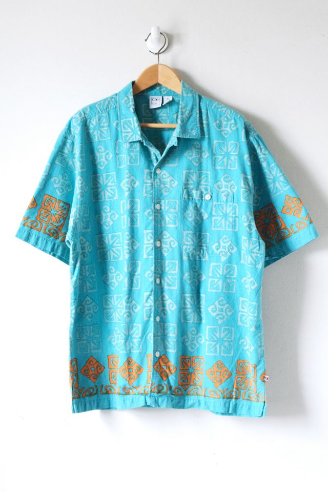 Vintage 90s Turquoise Tropical Button-Down Shirt | Urban Outfitters
