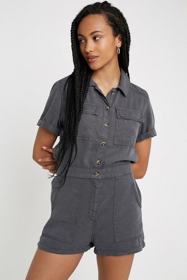 UO Victoria Utility Romper | Urban Outfitters