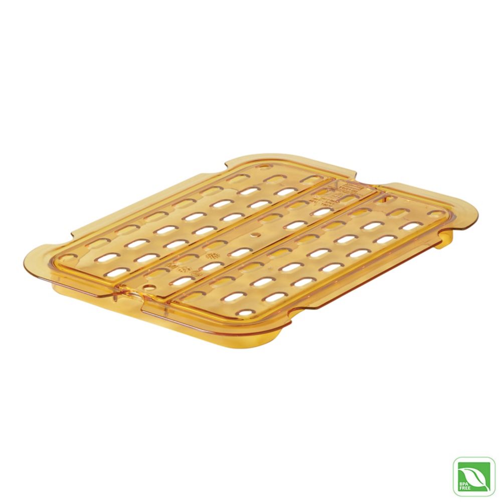 Rubbermaid FG127P00AMBR Amber Half Size Hot Food Pan Drain Tray ...