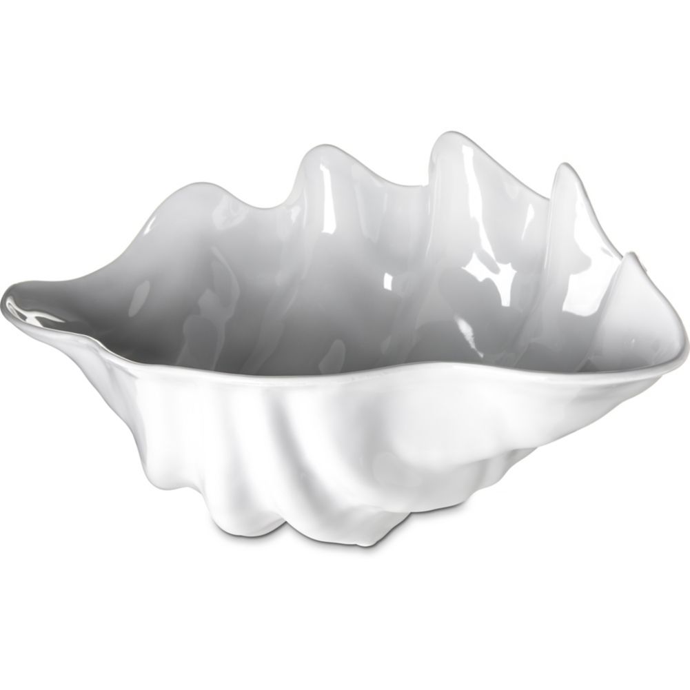 Carlisle® 34402 5 Quart White Large Clam Shell Dish | Wasserstrom