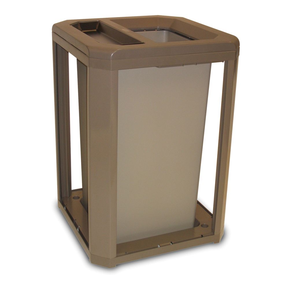 Rubbermaid FG397100DWOOD Landmark 35 Gallon Trash Can Frame with Liner ...