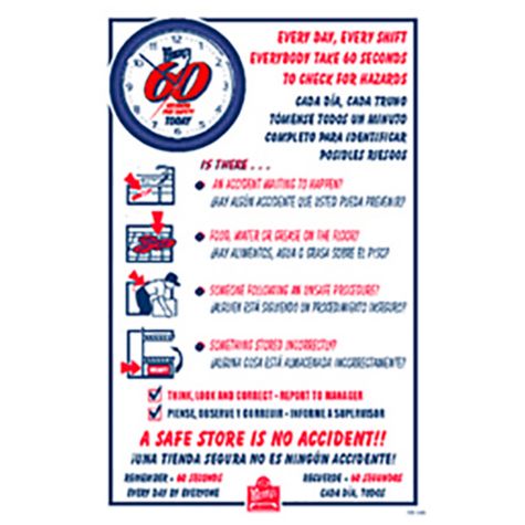 Front Line Sales 60 Seconds for Safety Sign | Wasserstrom