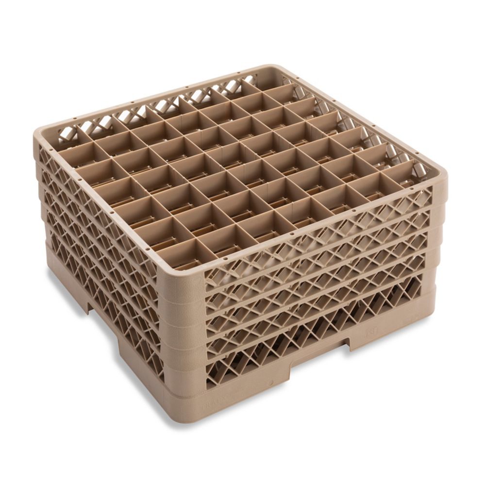 Traex® TR9EEEE Beige 49 Compartment Glass Rack with 4 Extenders ...
