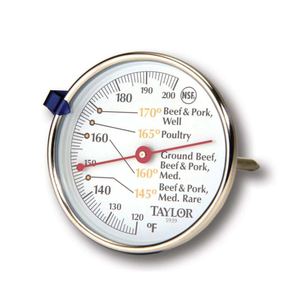 Taylor® 5939N 120-200°F Meat Thermometer with 4.5" Stem | Wasserstrom
