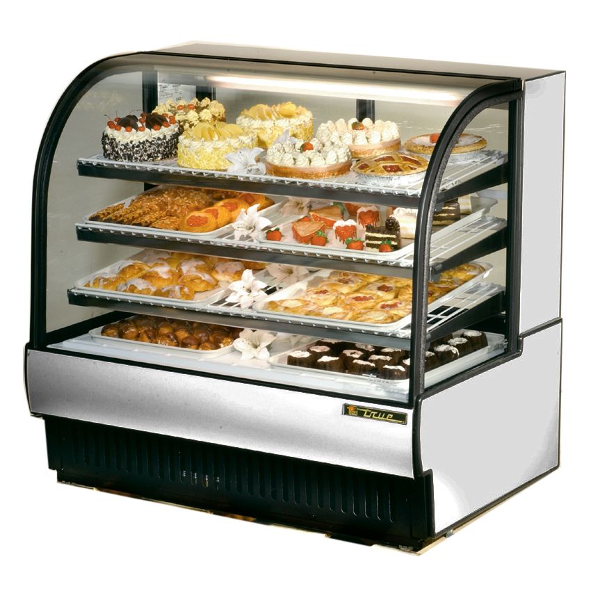 True® S/S Curved Glass Refrigerated Bakery Case, 27.4 Cubic Ft ...