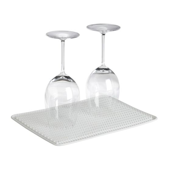 Amco Houseworks® White Silicone Wine Glass Drying Mat | Wasserstrom