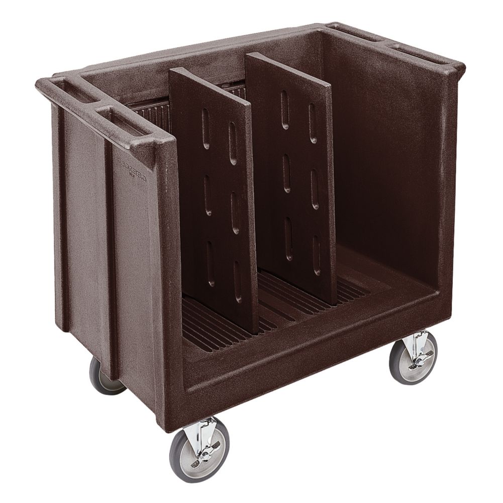 Cambro® Dark Brown Adjustable Tray & Dish Cart with 2 Dividers ...