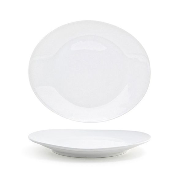 FOH DSP015WHP13 Ellipse 9" Plate - 12 / CS | Wasserstrom