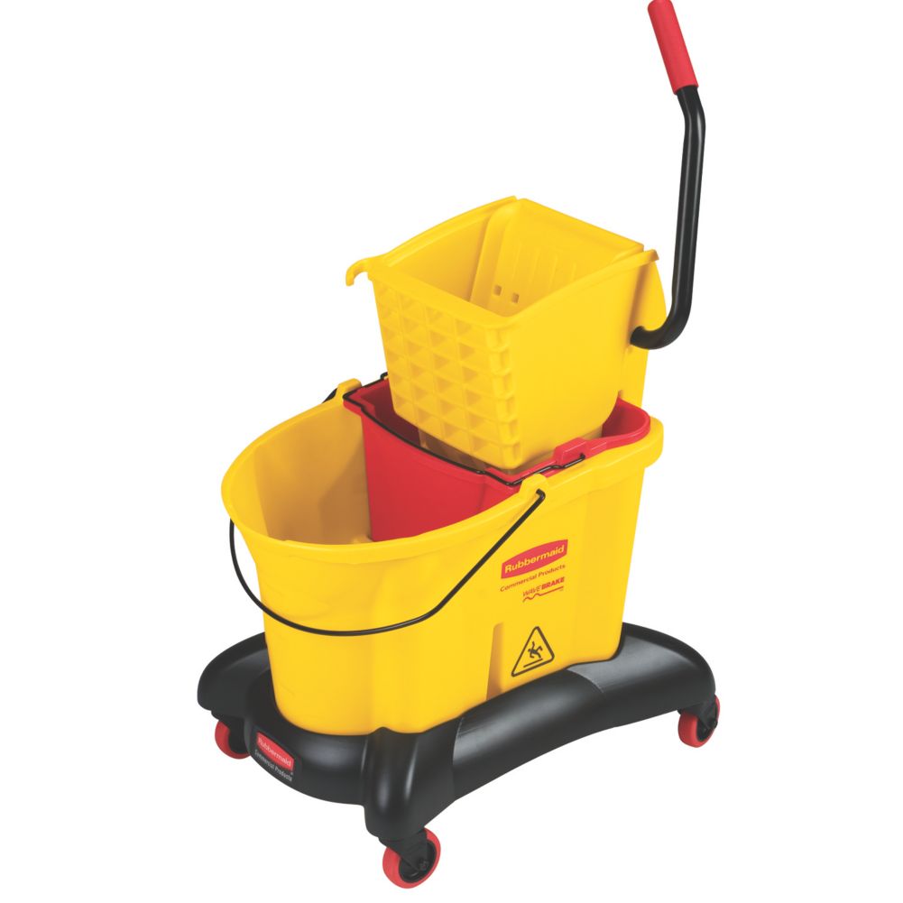 Rubbermaid FG768000 WaveBrake 35 Quart Dual Water Side Press Combo ...