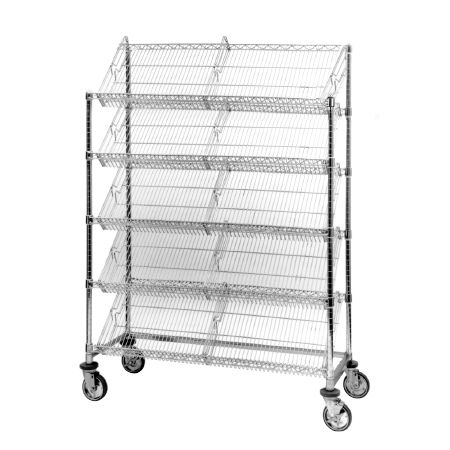 Metro® 36"L x 60"H Dispensing Rack w/ 5 Slanted Shelves | Wasserstrom