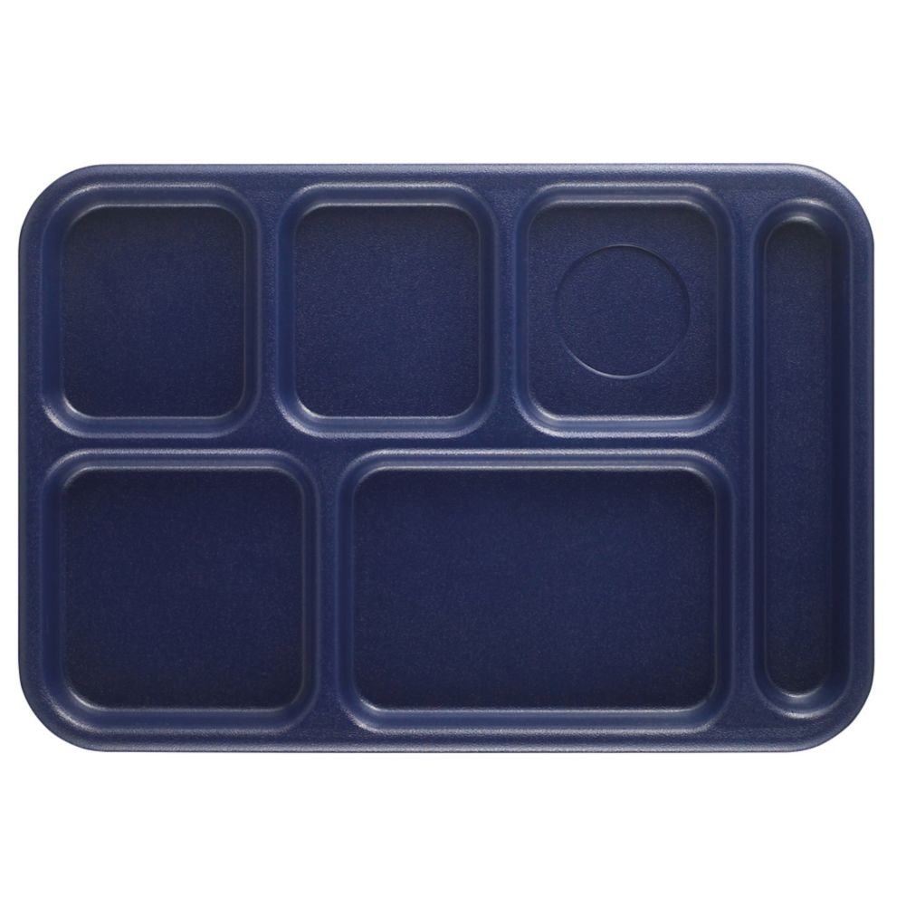 Cambro BCT1014186 Navy Blue Budget 6-Compartment School Tray - Dozen ...