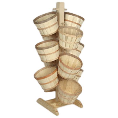 Texas Basket 7753 1/2-Bushel Pole Rack with 12 Baskets | Wasserstrom