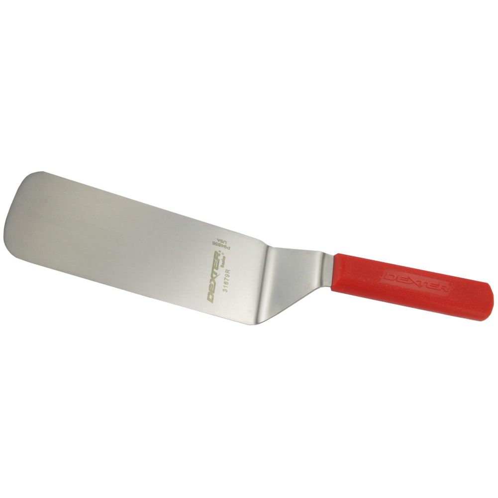 Dexter Russell Basics 8 x 3" Cake Turner w/ Red Plastic Handle ...