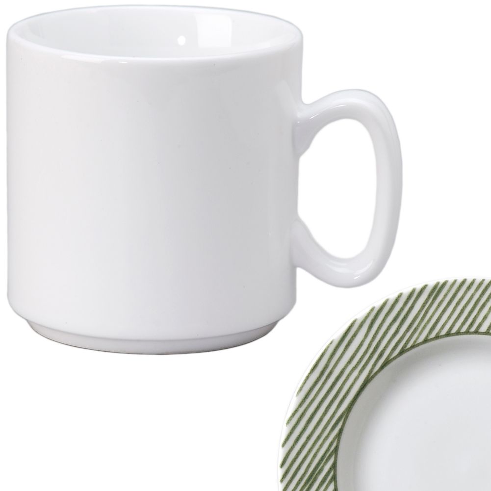 Vertex® China Rubicon Linear Forest Green 10 Oz Summit Mug | Wasserstrom