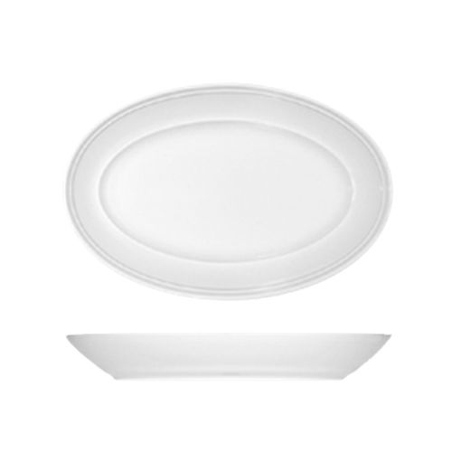Bauscher 282024 9.44" x 7.4" Oval Steep Rim Platter - 12 / CS | Wasserstrom