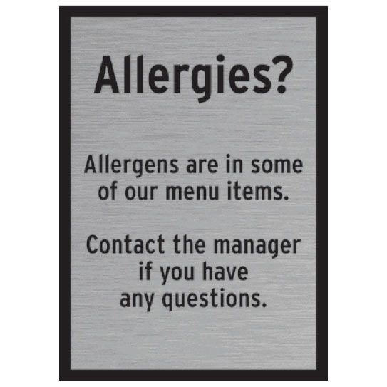 Allergy Door Sign, Double Sided | Wasserstrom