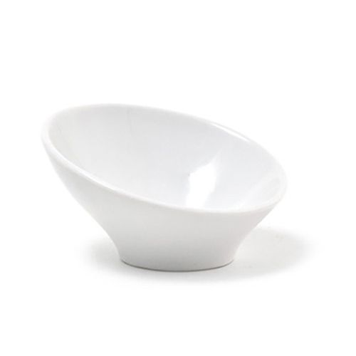 FOH® DBO062WHP23 White 1 Ounce Slanted Bowl - 12 / CS | Wasserstrom