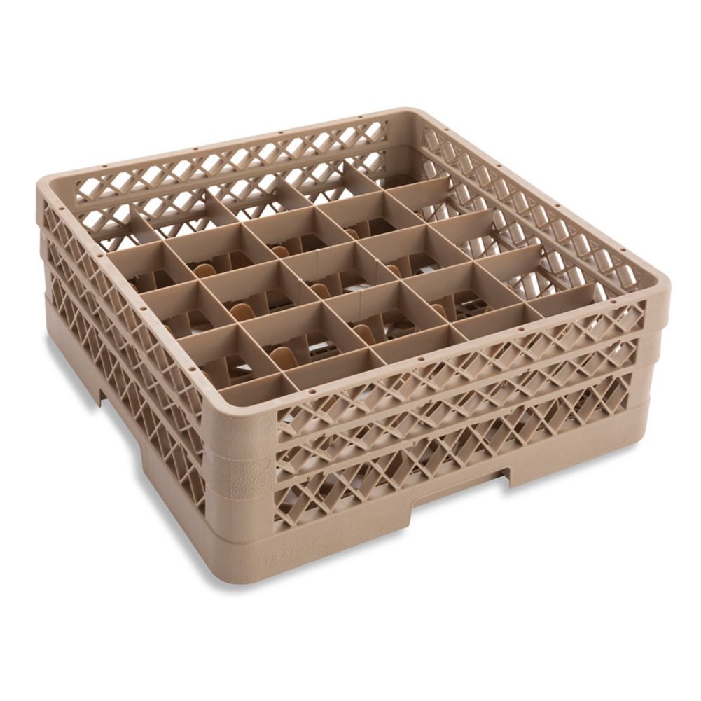 Traex® TR6BA Beige 25 Compartment Glass Rack with 2 Extenders | Wasserstrom