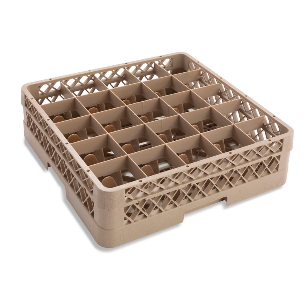 Traex® TR6B Beige 25 Compartment Glass Rack with 1 Extender | Wasserstrom