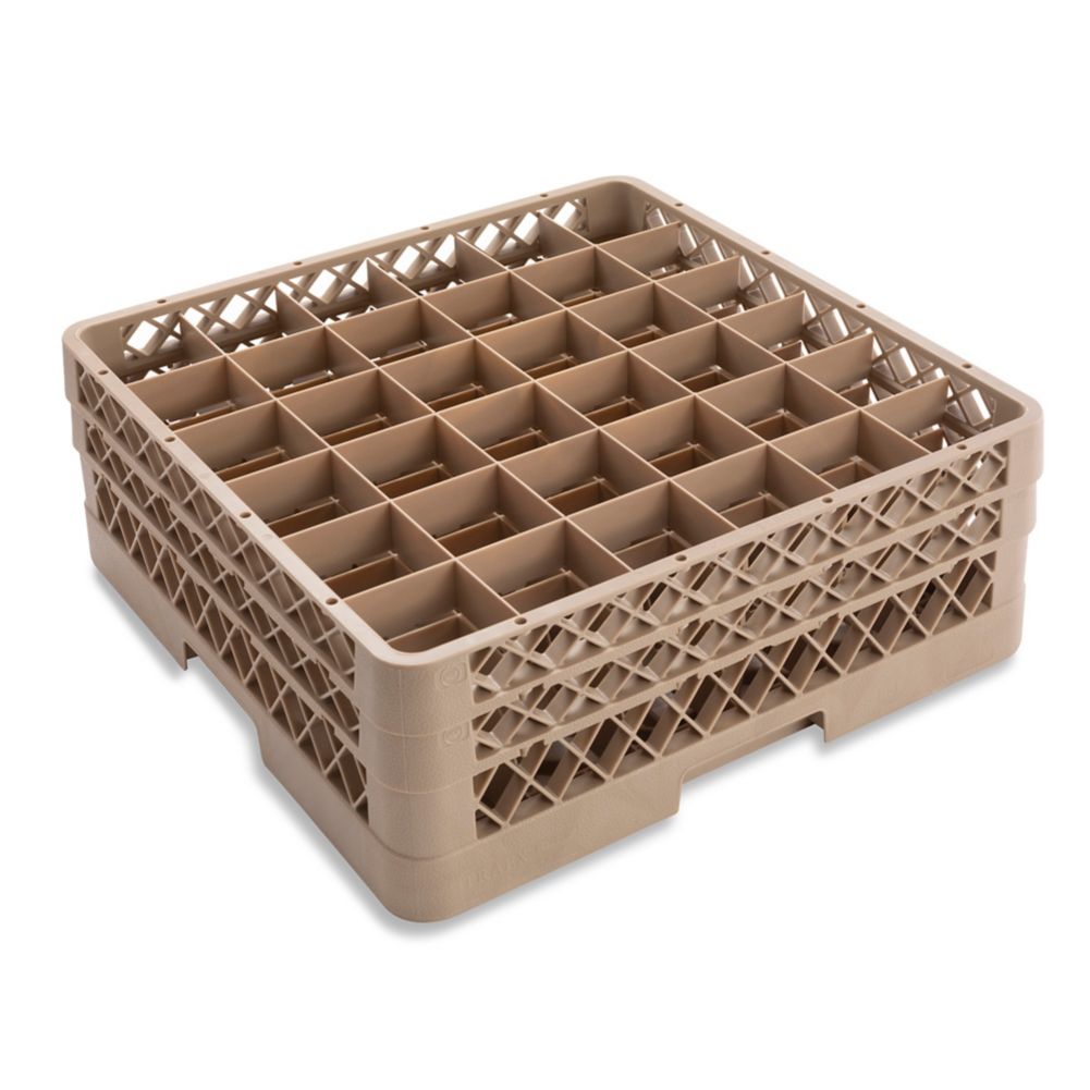 Traex® TR7CC Beige 36 Compartment Glass Rack with 2 Extenders | Wasserstrom