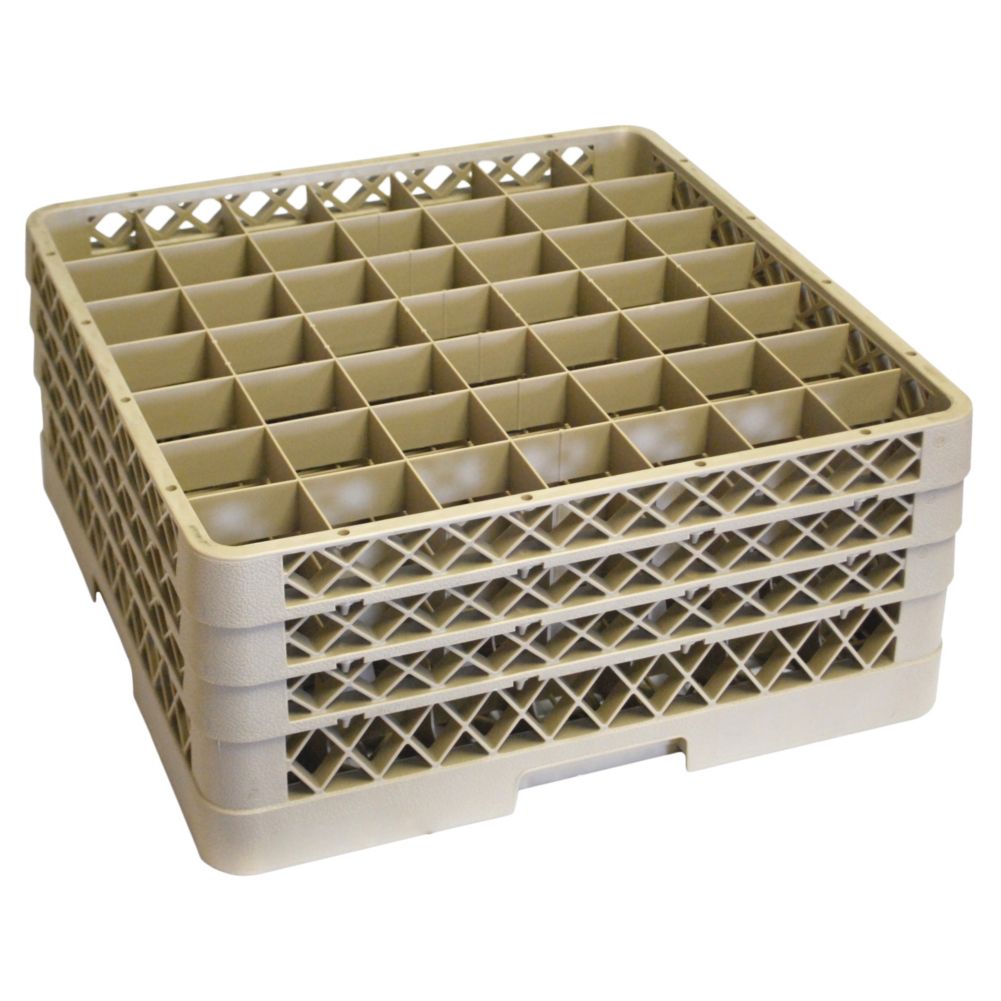 Traex® TR9EEE Beige 49 Compartment Glass Rack with 3 Extenders ...