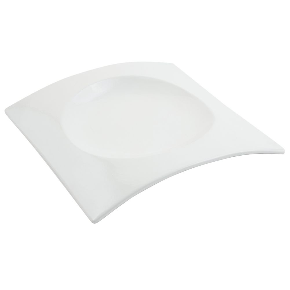 Bon Chef White Sandstone 12" Square Futura Platter | Wasserstrom