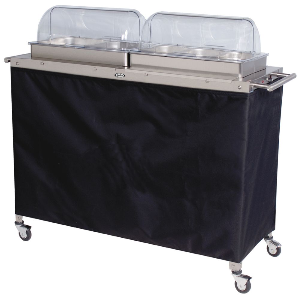 Cadco CBC-5RT Grand Buffet Warming Cart with Clear Roll Top Lids ...