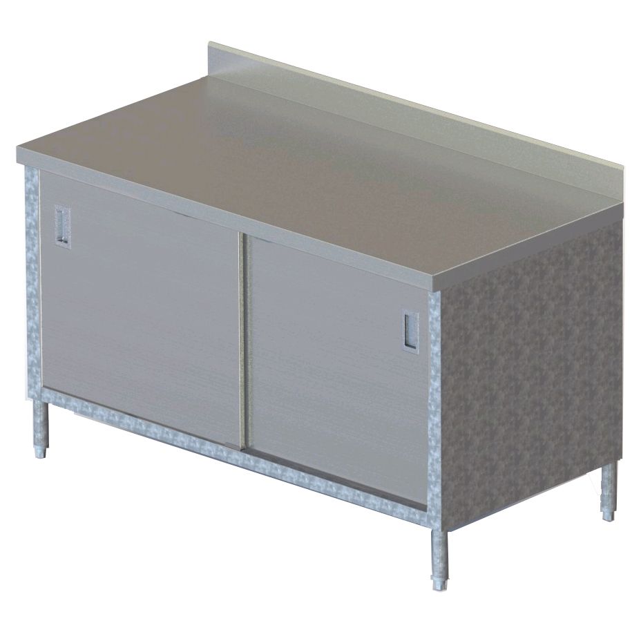 Aero S/S Deluxe Work Table, Cabinet Base, 24" x 144" | Wasserstrom