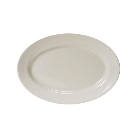Tuxton TRE-014 Reno 12-5/8" Eggshell Oval Platter - 12 / CS | Wasserstrom