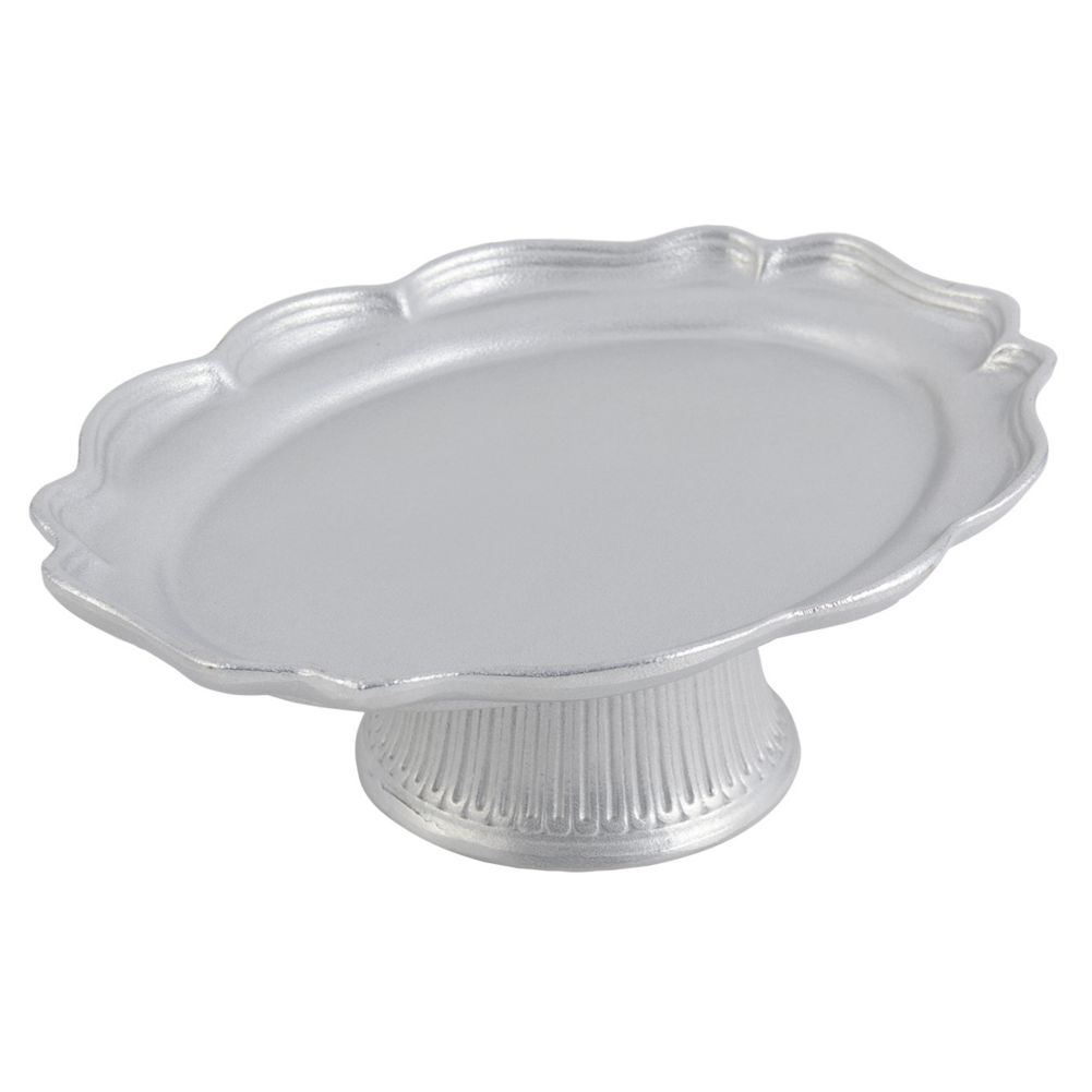 Bon Chef Pewter Glo Oval 11 x 15 x 4" Queen Anne Pedestal Platter ...