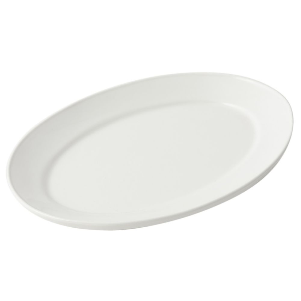 Bon Chef White Sandstone 7 x 10 Oval Steak Platter | Wasserstrom