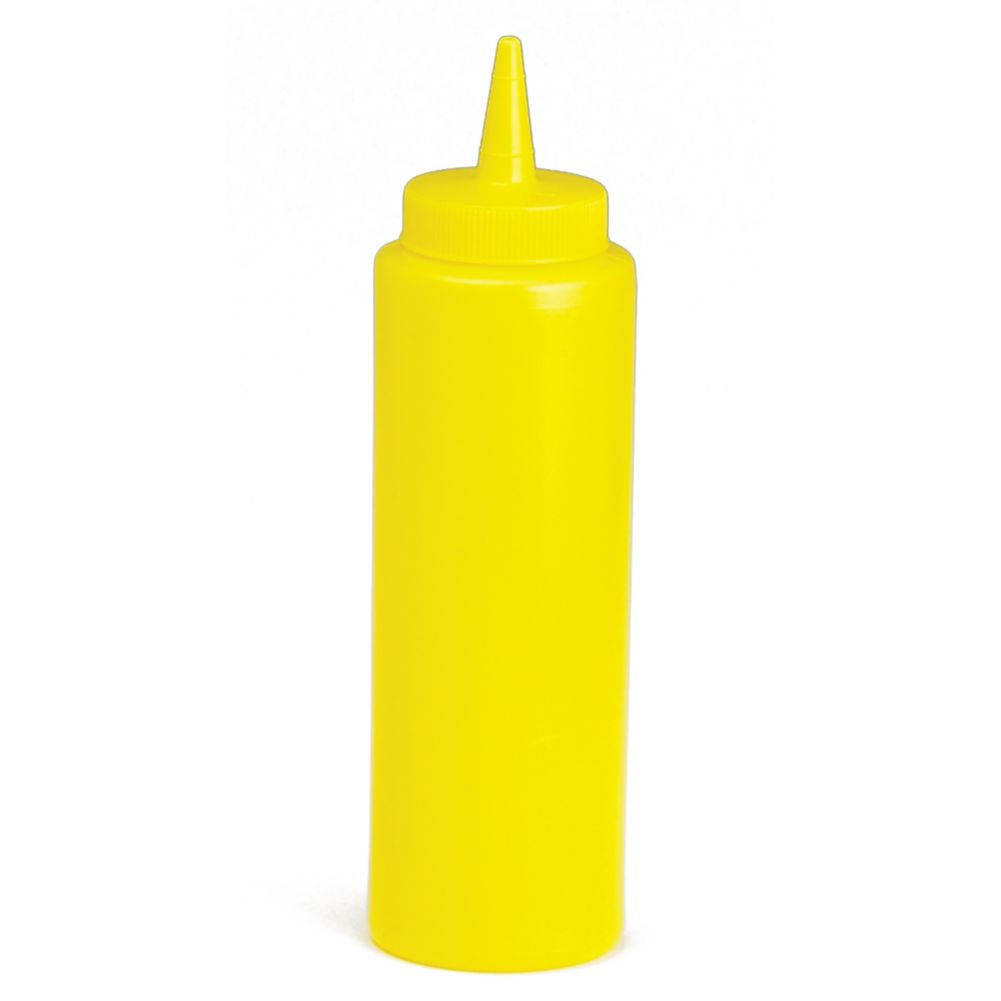 TableCraft 108M 8 Oz. Yellow Mustard Squeeze Dispenser with Cone Tip ...