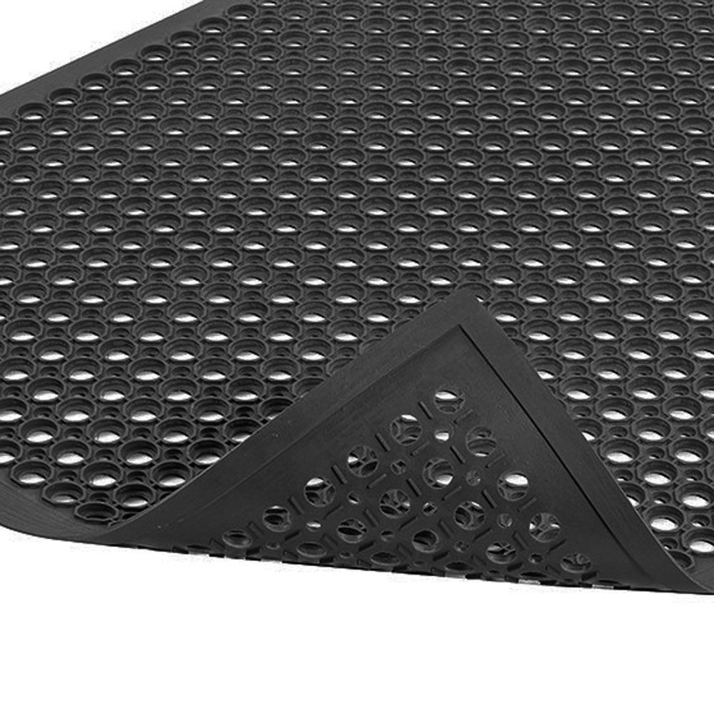 NoTrax® 755-304 Black 3' x 5' Anti-Fatigue Rubber Floor Mat | Wasserstrom