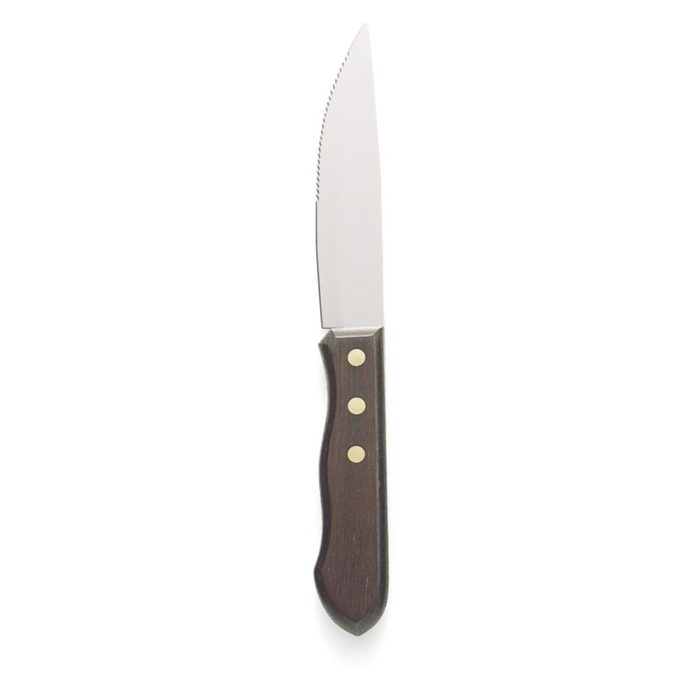 Walco 840527 5" Steak Knife with Hardwood Handle - Dozen | Wasserstrom