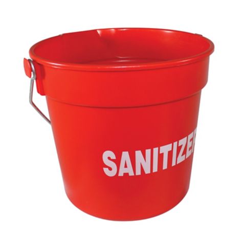 Impact® 10 Qt. Red Bucket with Sanitizer Imprint | Wasserstrom