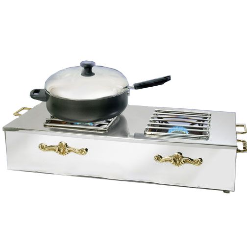 Eastern Tabletop 3267G Double Butane Stove Cover Up with Grill Top ...