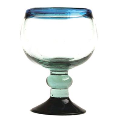 Aztecas Design 245L 20 Oz. Cobalt Rim Chabela Glass - 12 / CS | Wasserstrom