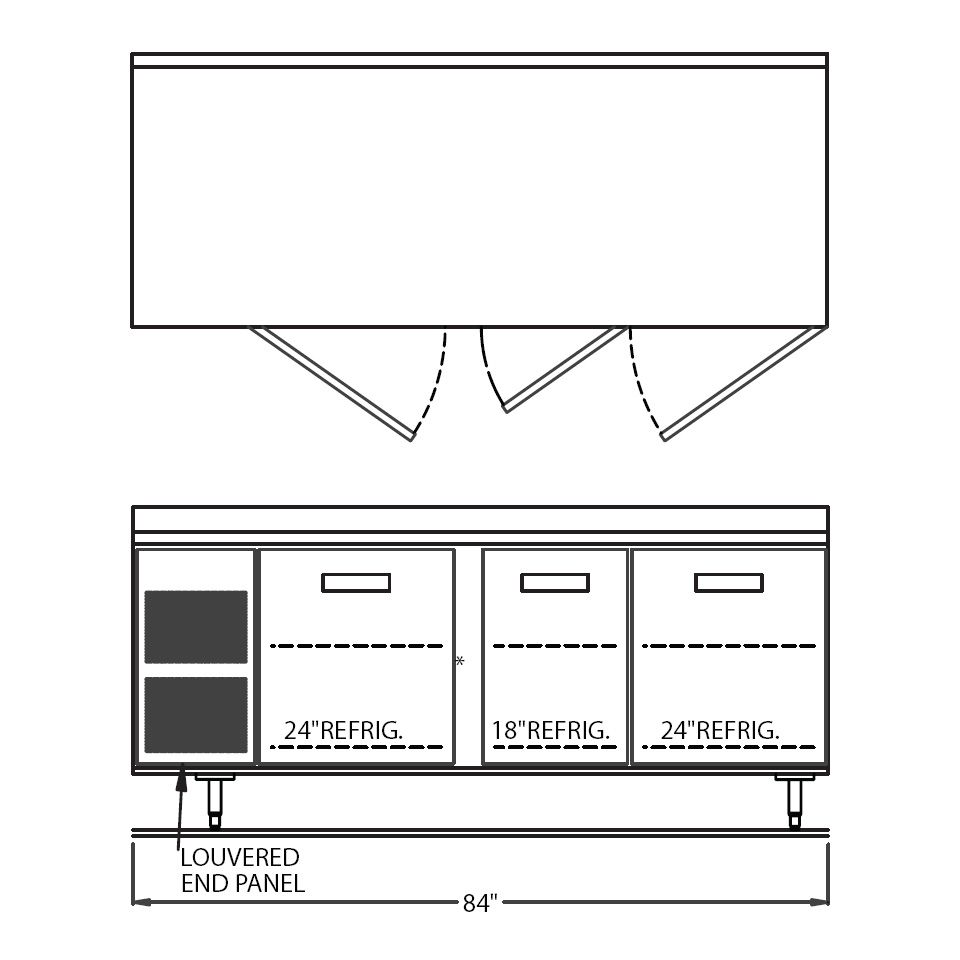 Randell® 9225-32-7 Refrigerated 84"L Side Mounted Worktop | Wasserstrom