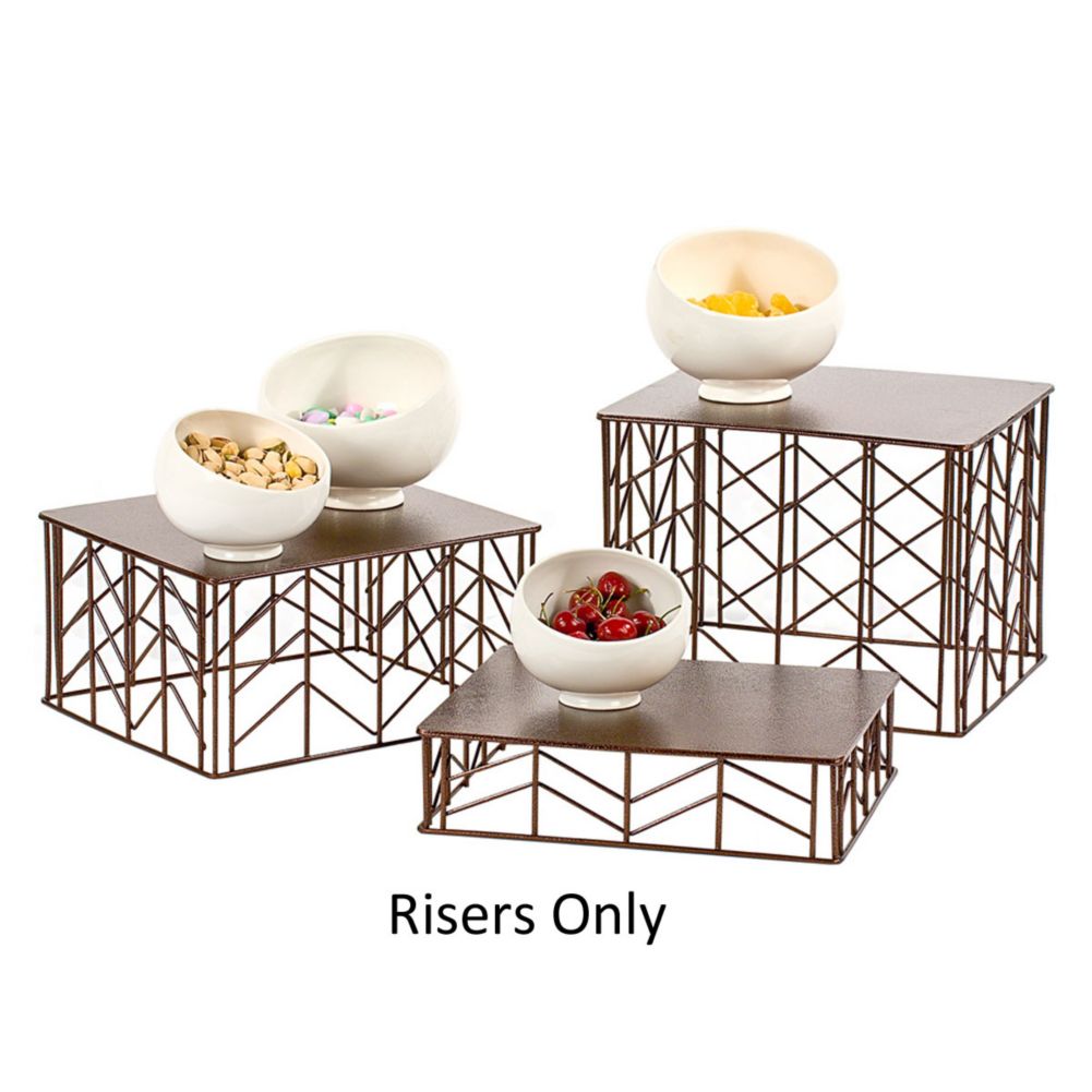 Buffet Euro BA3000 3 Piece Brushed Copper Rectangular Riser Set | Omega