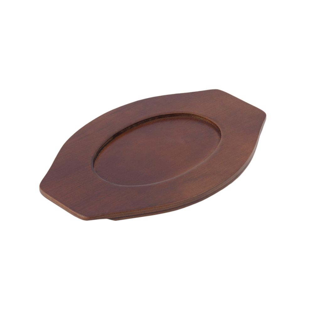 Bon Chef Oval 13 x 9" Wood Underliner for Skillets | Wasserstrom