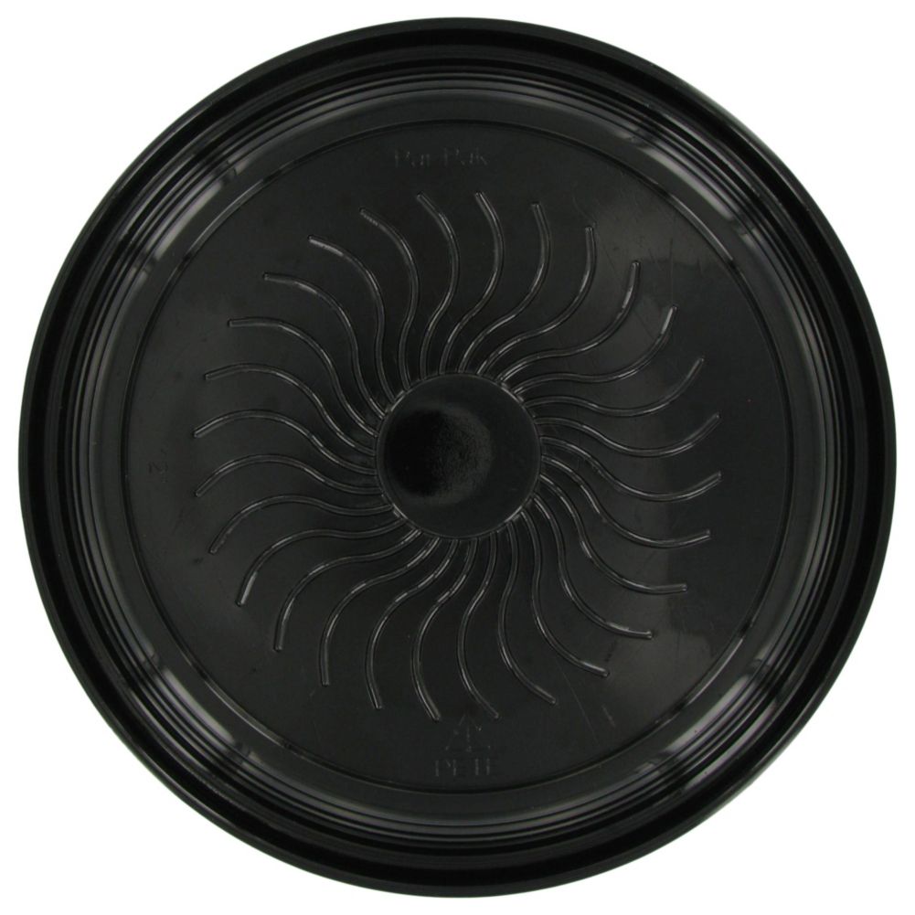 Par-Pak Black PET Plastic 12" Tray | Wasserstrom