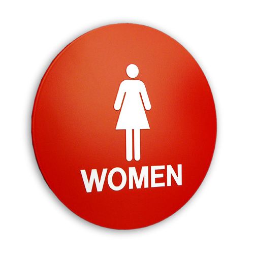 Women 12" Circle Restroom Sign | Wasserstrom